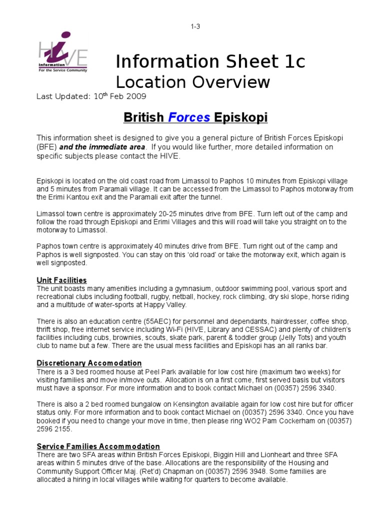 Overview of British Forces Episkopi | PDF | Leisure | Business