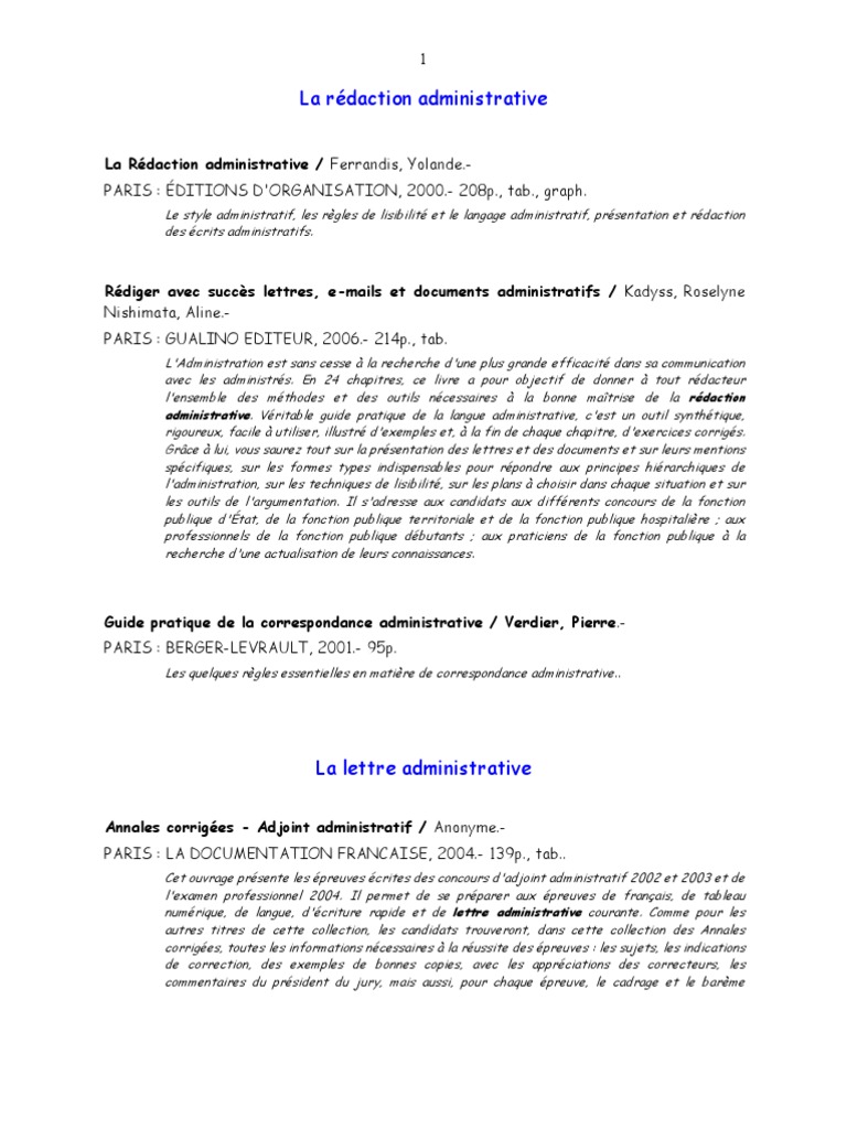 Exemples et Corrigés de Rédaction Administrative | PDF | Évolution de ...
