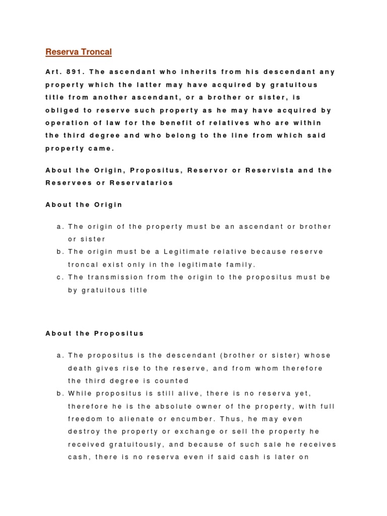 Reserva Troncal | PDF | Ownership | Property