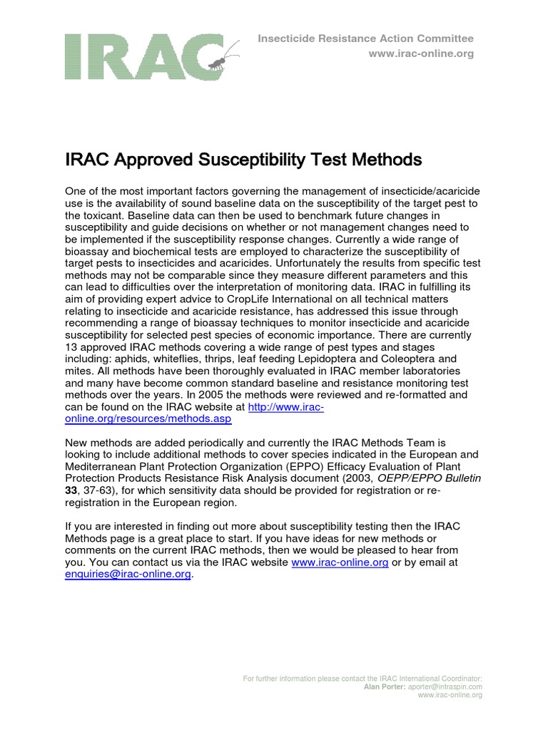 Methods Overview 2006 | PDF | Bioassay | Insecticide