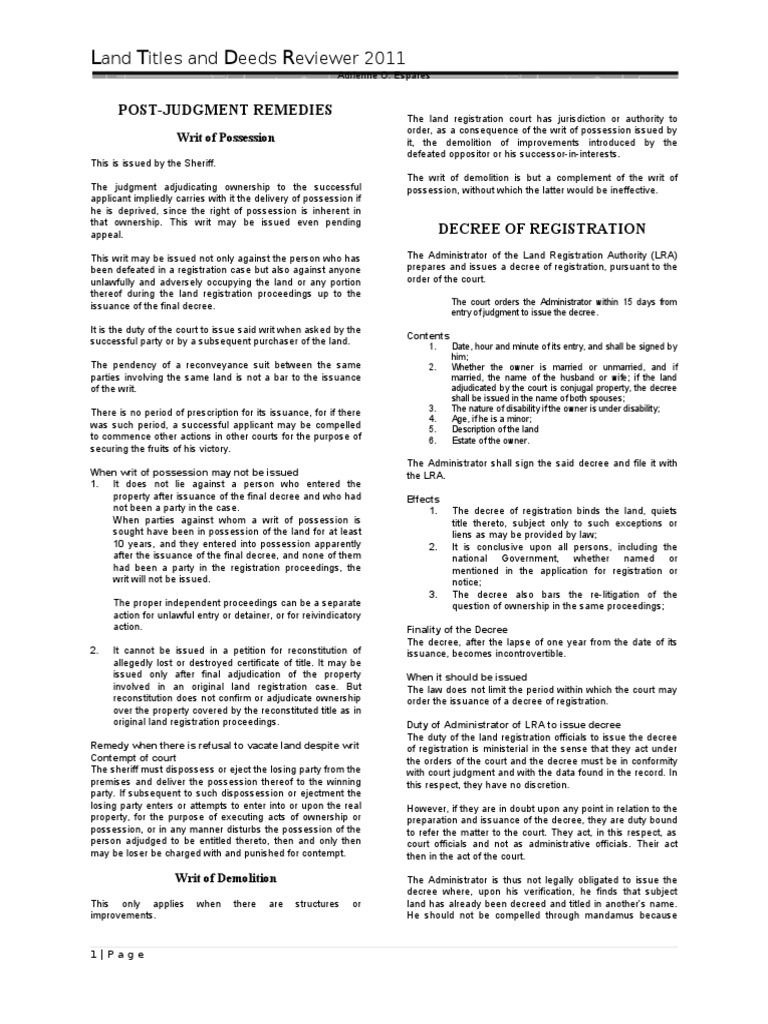 Land Titles and Deeds | PDF | Mortgage Law | Deed
