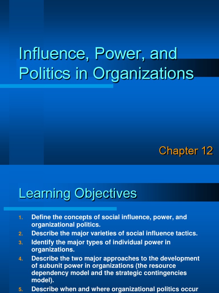 Influence Power Politics | PDF | Power (Social And Political) | Persuasion