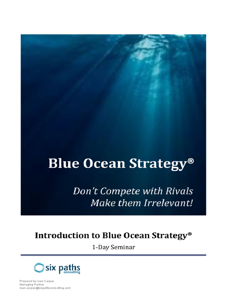 1-Day Blue Ocean Strategy Training | PDF | Strategic Management | Economies