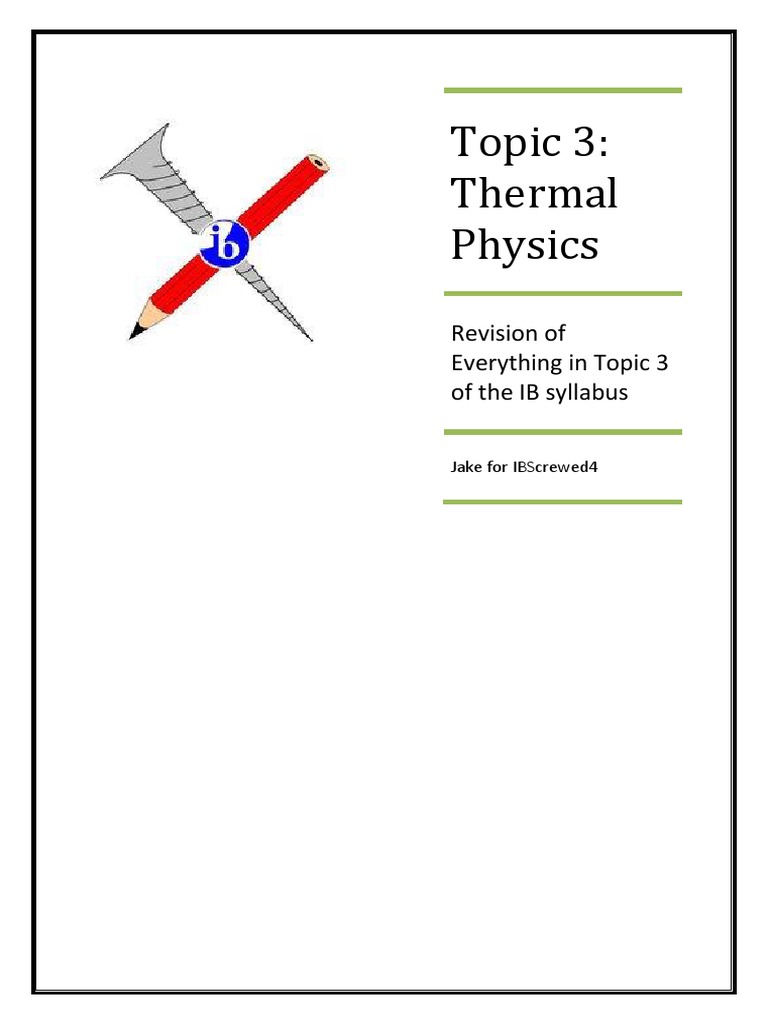 IB Thermal Physics Revision Guide | PDF