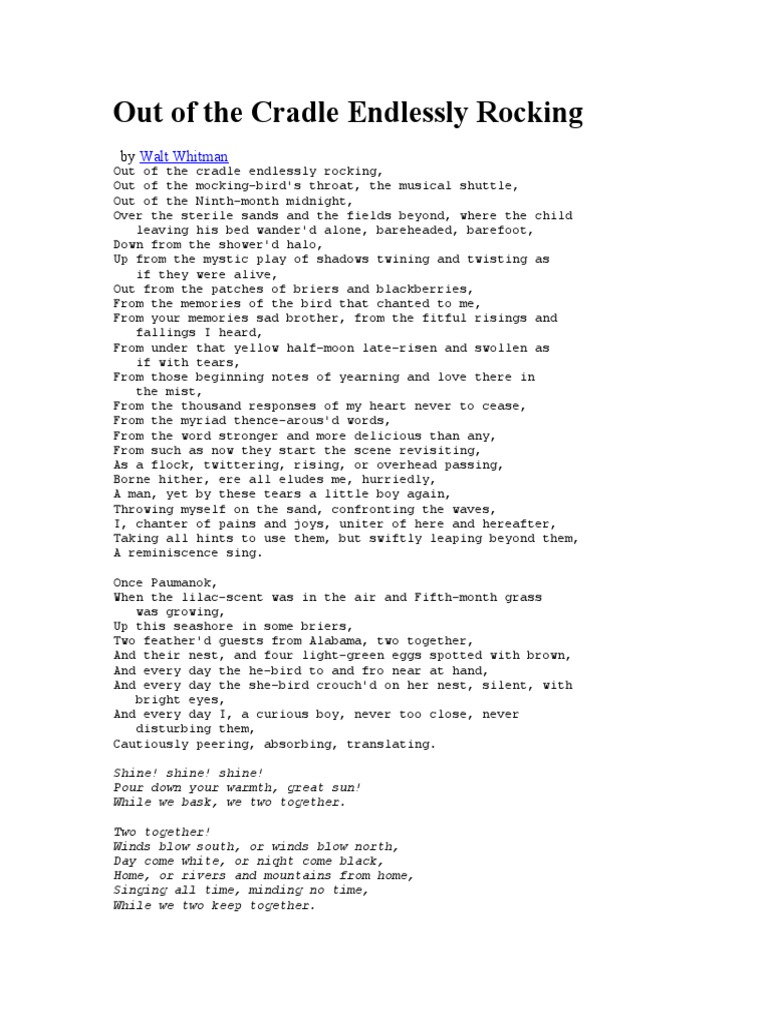 Out of The Cradle Endlessly Rocking | PDF | Nature