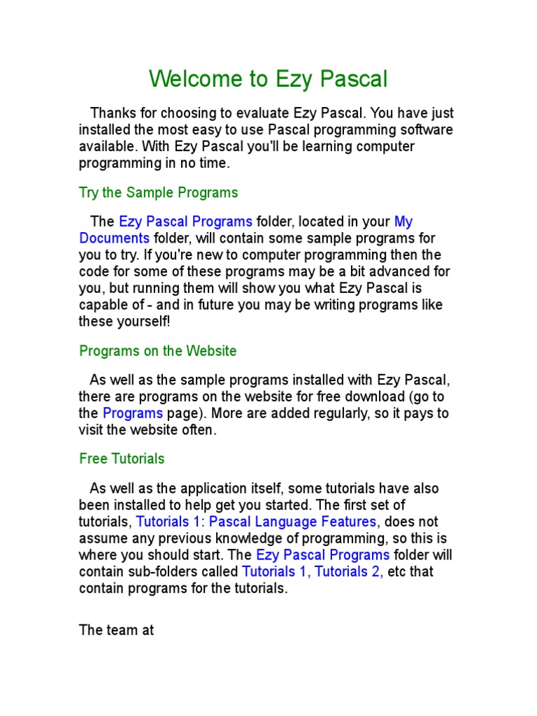 Ezy Pascal: Getting Started Guide | PDF | Art