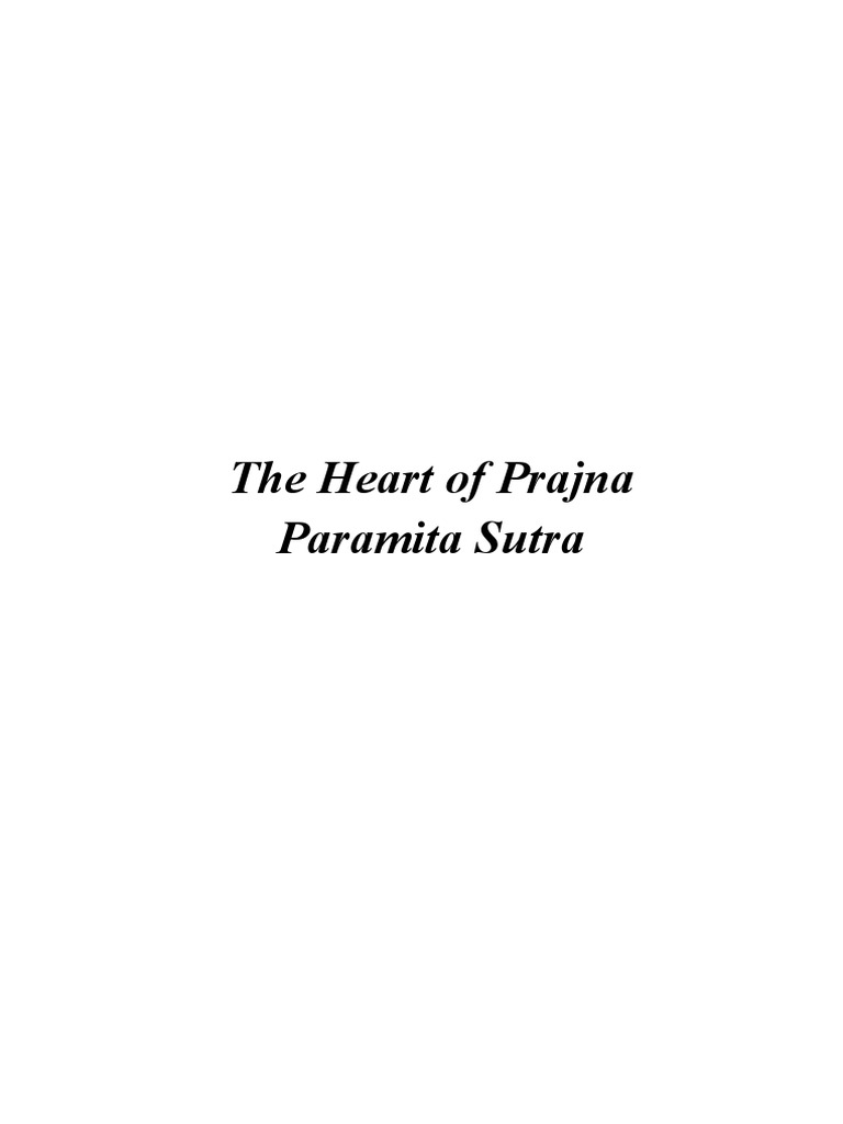 Heart Sutra | PDF | Buddhist Texts | Śūnyatā