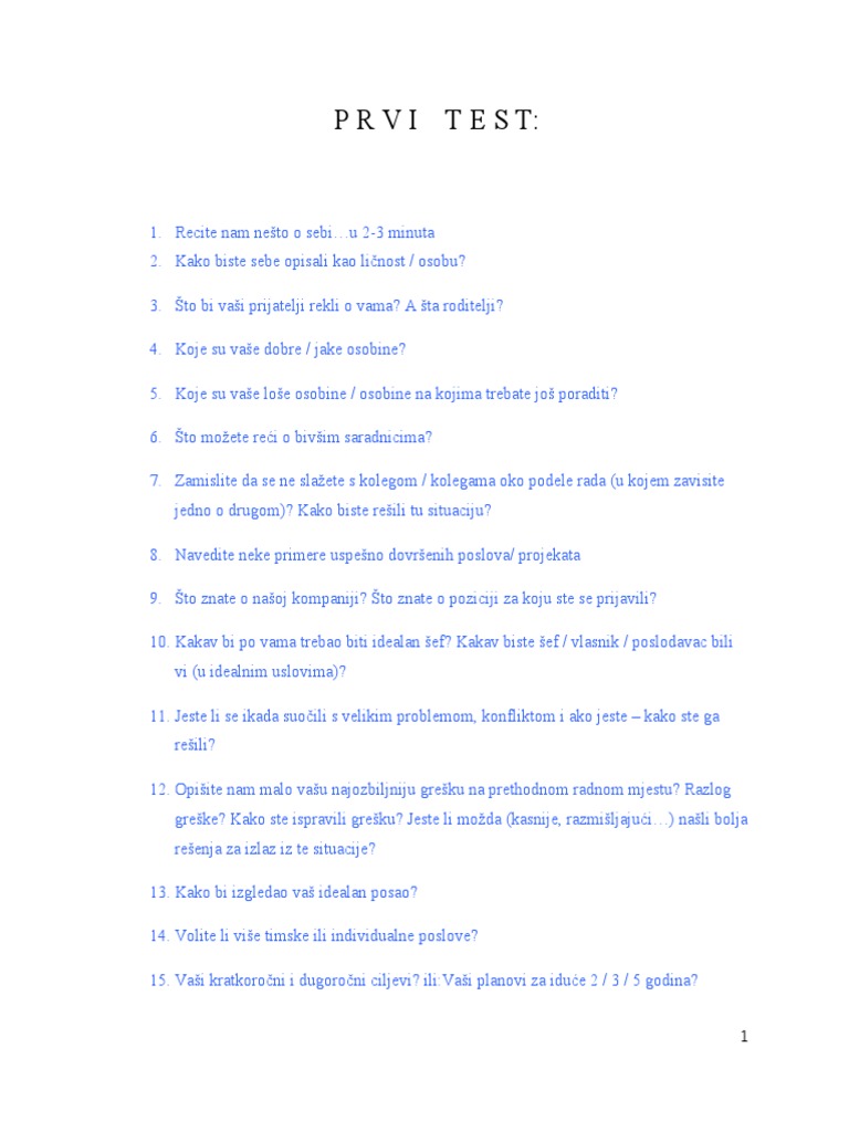 Testovi Licnosti | PDF