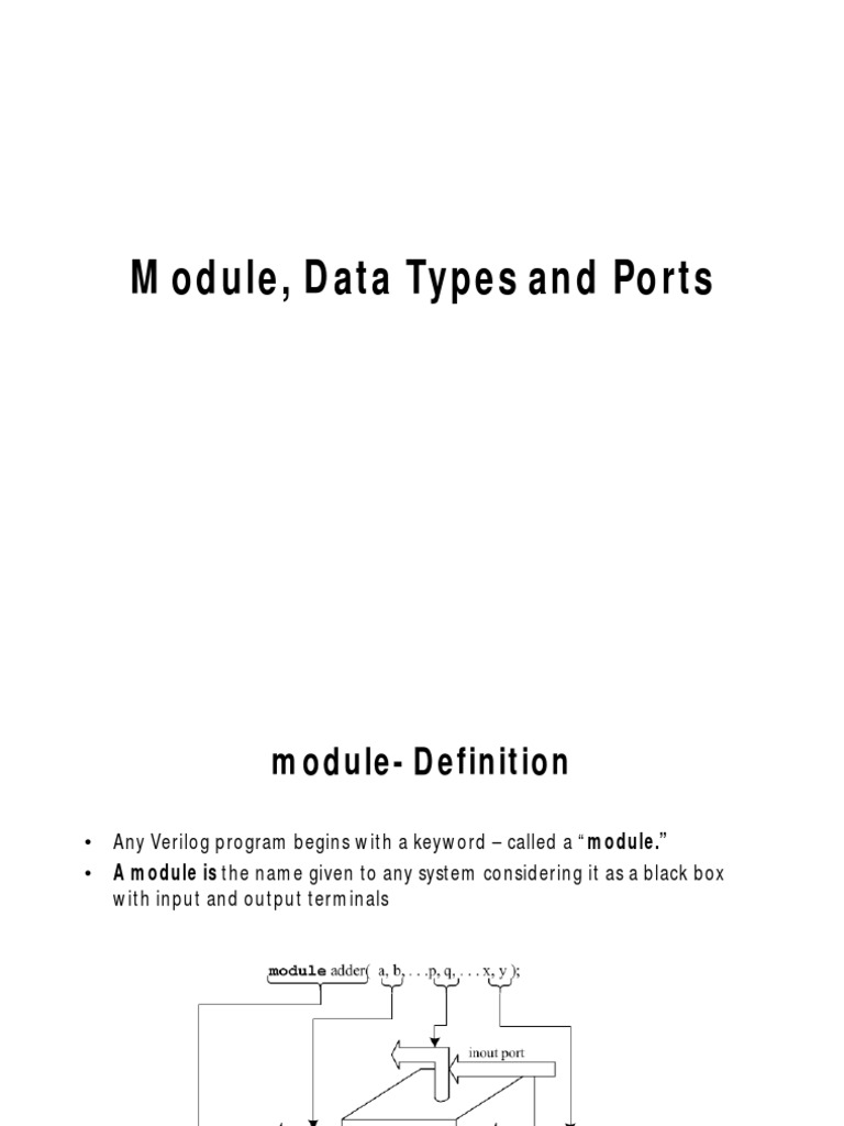 Verilog Module Basics and Data Types | PDF | Hardware Description ...