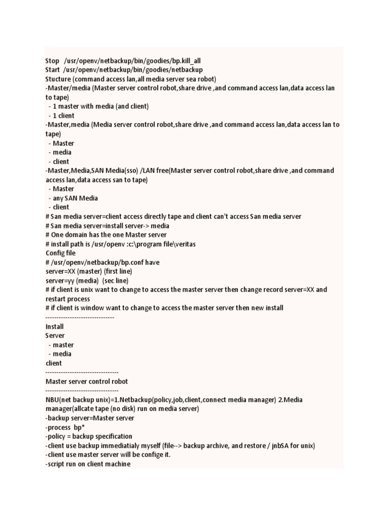 Netbackup Basics | PDF | Backup | Server (Computing)