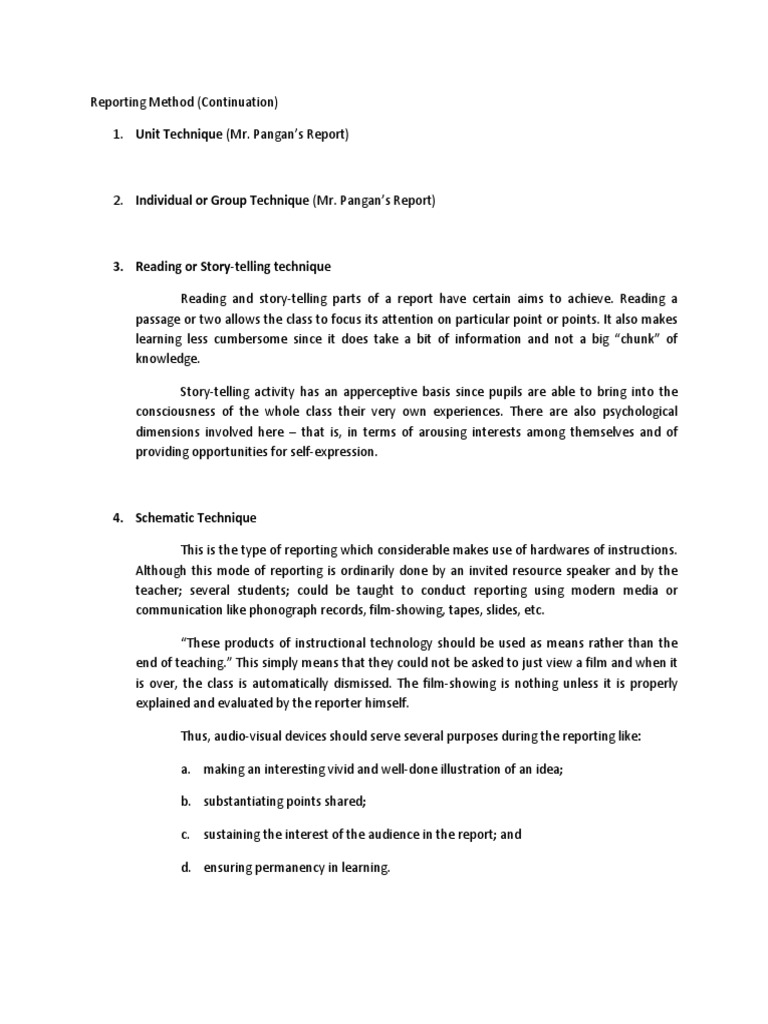 Reporting Method (Continuation) | PDF