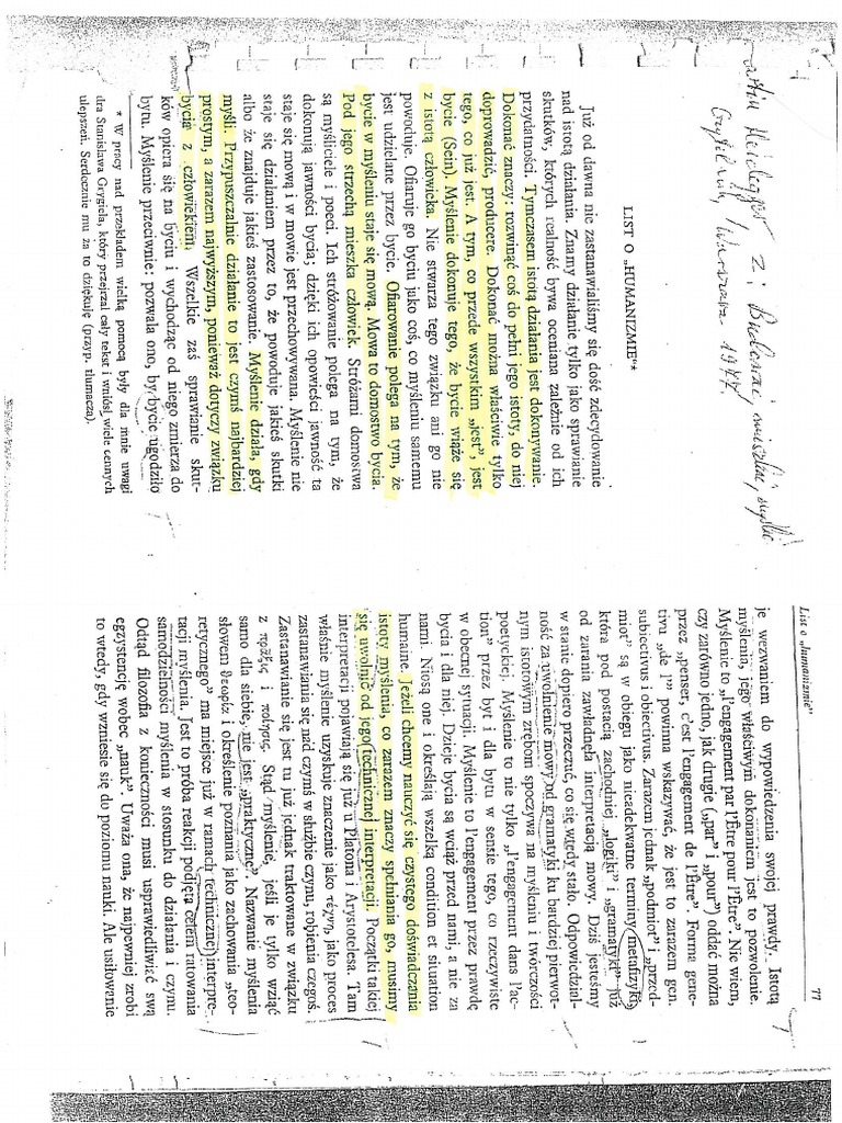 Heidegger - List o Humanizmie PDF | PDF