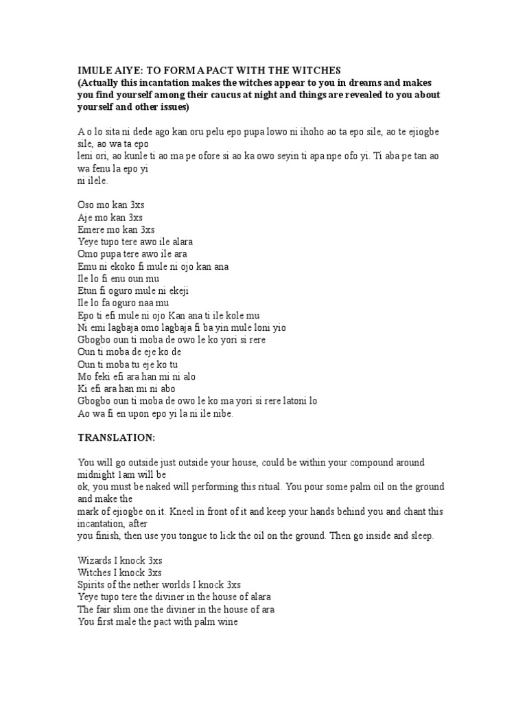 Imule Aiye Ritual | PDF