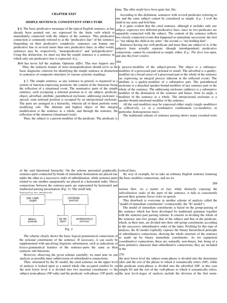 Chapter Xxiv SIMPLE SENTENCE: CONSTITUENT STRUCTURE | PDF | Subject ...