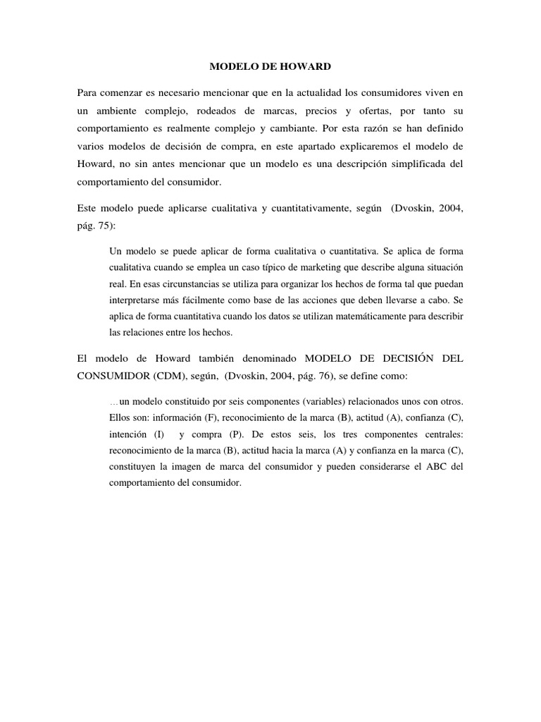 Analisis Modelo de Howard | PDF