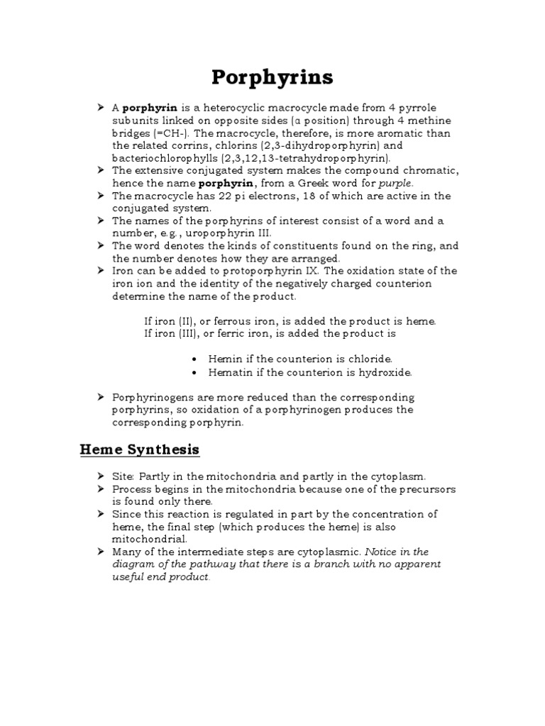 Porphyrins | PDF | Porphyrin | Biosynthesis
