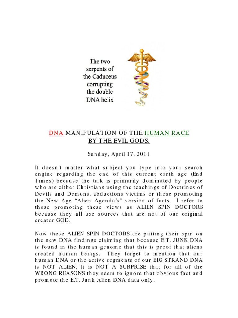 Dna Manipulation of The Human Race With Few Pictures | PDF | Intron | Gene