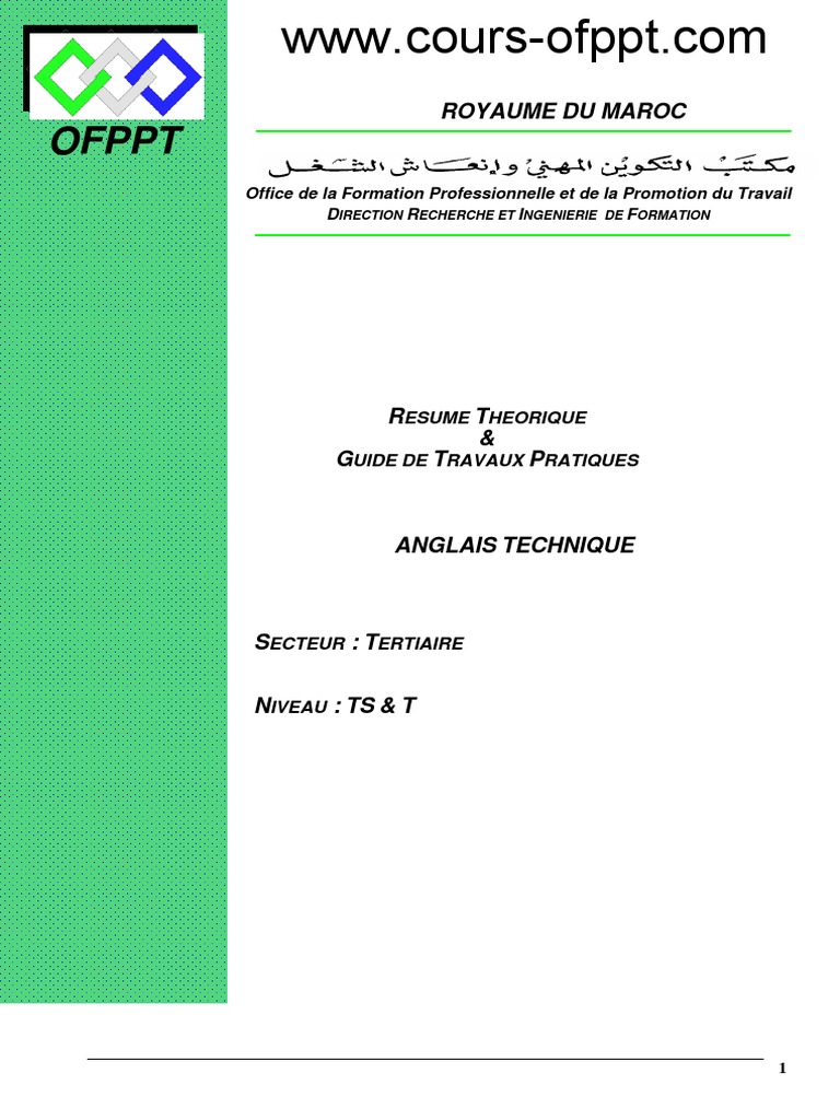 Anglais Technique | PDF | Aspect accompli/inaccompli | Typologie ...