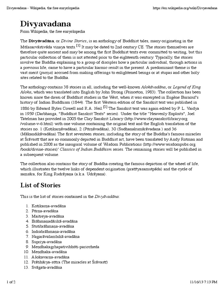 Divyavadana Buddhist Parables | PDF | Indian Religions | Religious ...