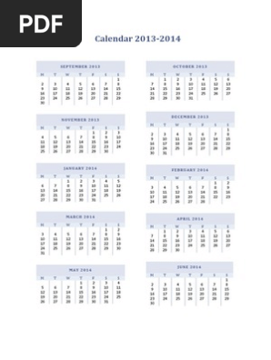 Calendar 2013 2014 Pdf