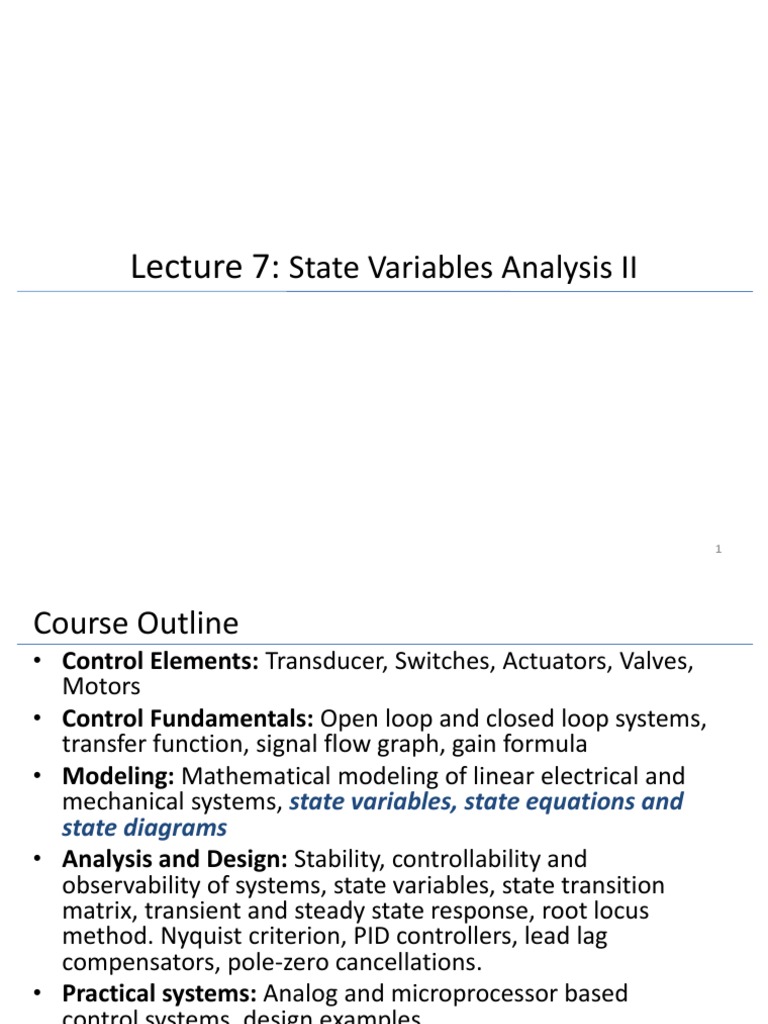 State Variables Analysis II | PDF | Matrix (Mathematics) | Systems Theory