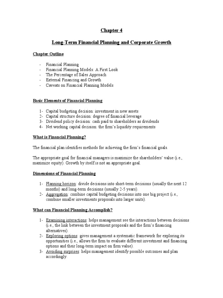 Long-Term Financial Planning Strategies | PDF | Financial Accounting ...