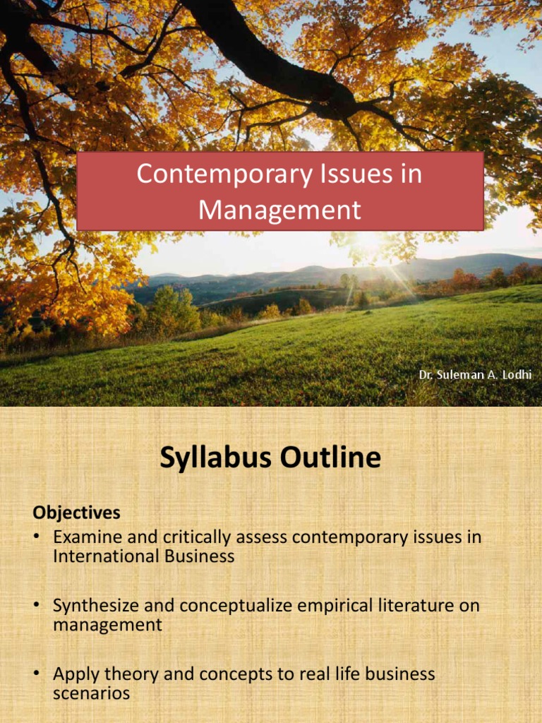 Contemporary Issues in Management | PDF | Strategic Management ...