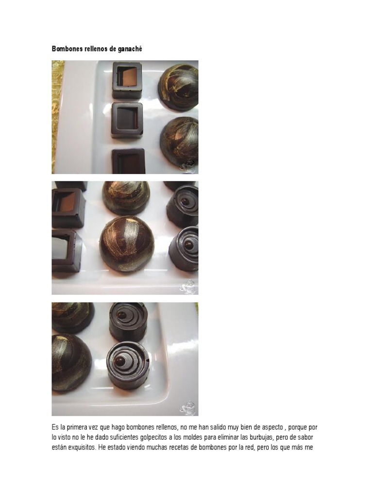 Bombones rellenos de ganaché de naranja y crema de orujo | PDF
