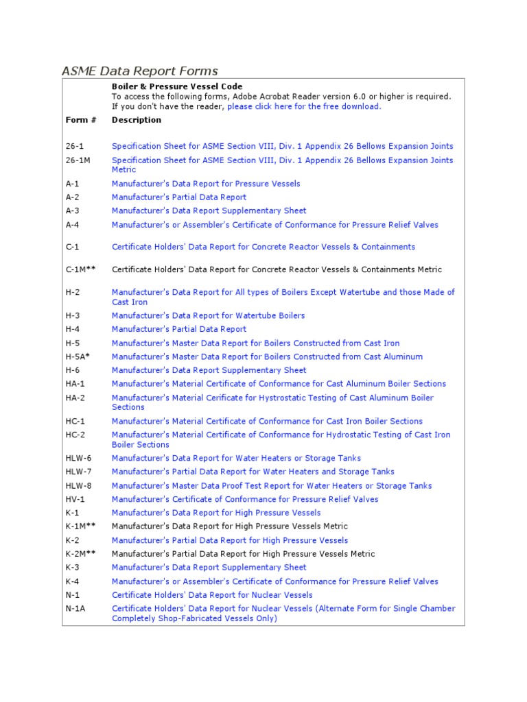 ASME Data Report Forms | PDF | Boiler | Welding