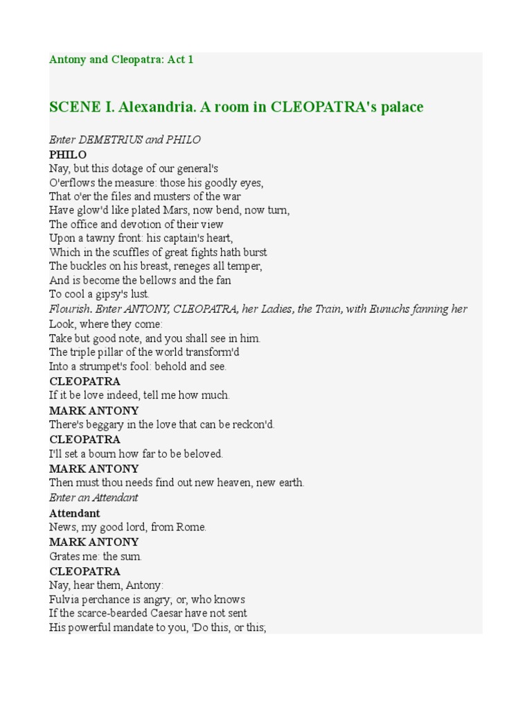 Antony and Cleopatra | PDF | Pompey | Thou