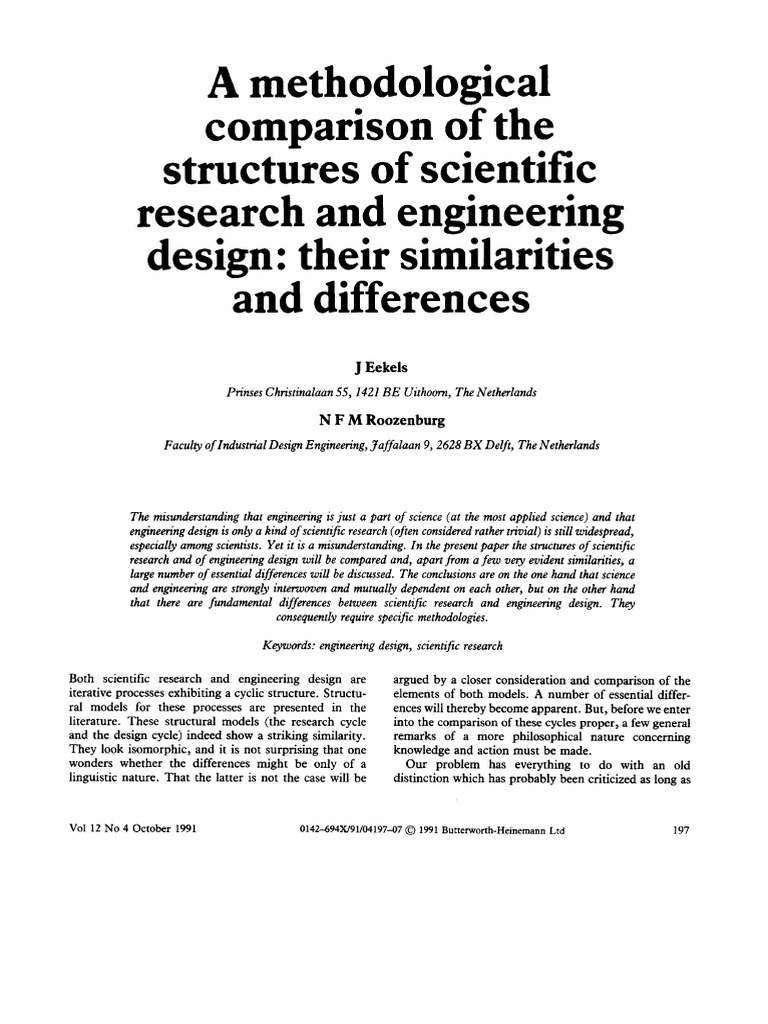 A Methodological Comparison of The Structures of Scientific Research ...