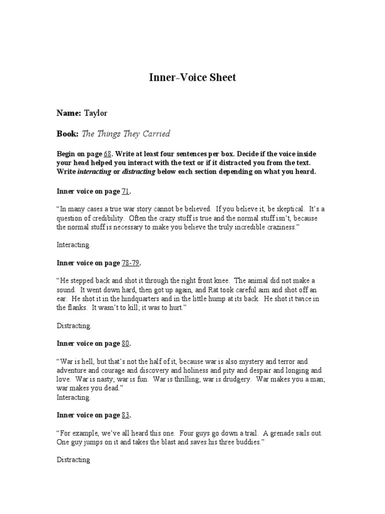 Inner Voice Sheet | PDF