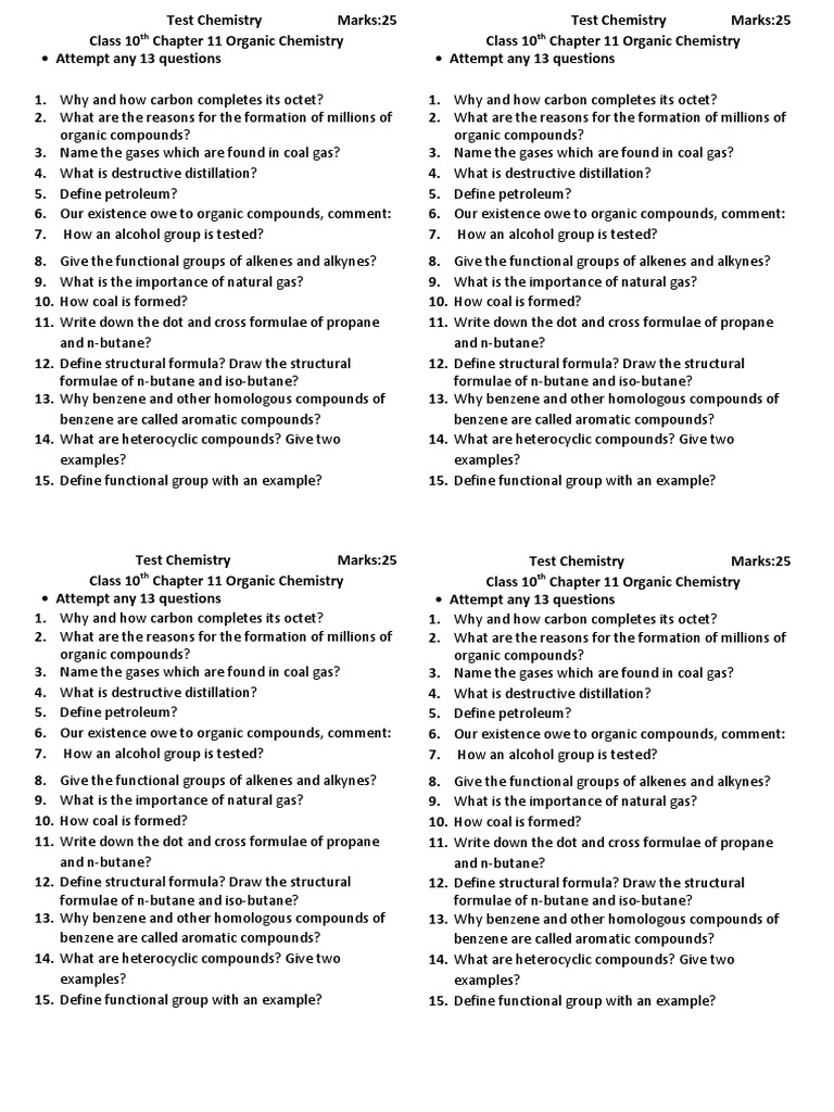 Test CH 11 SQ | PDF | Alkene | Organic Chemistry