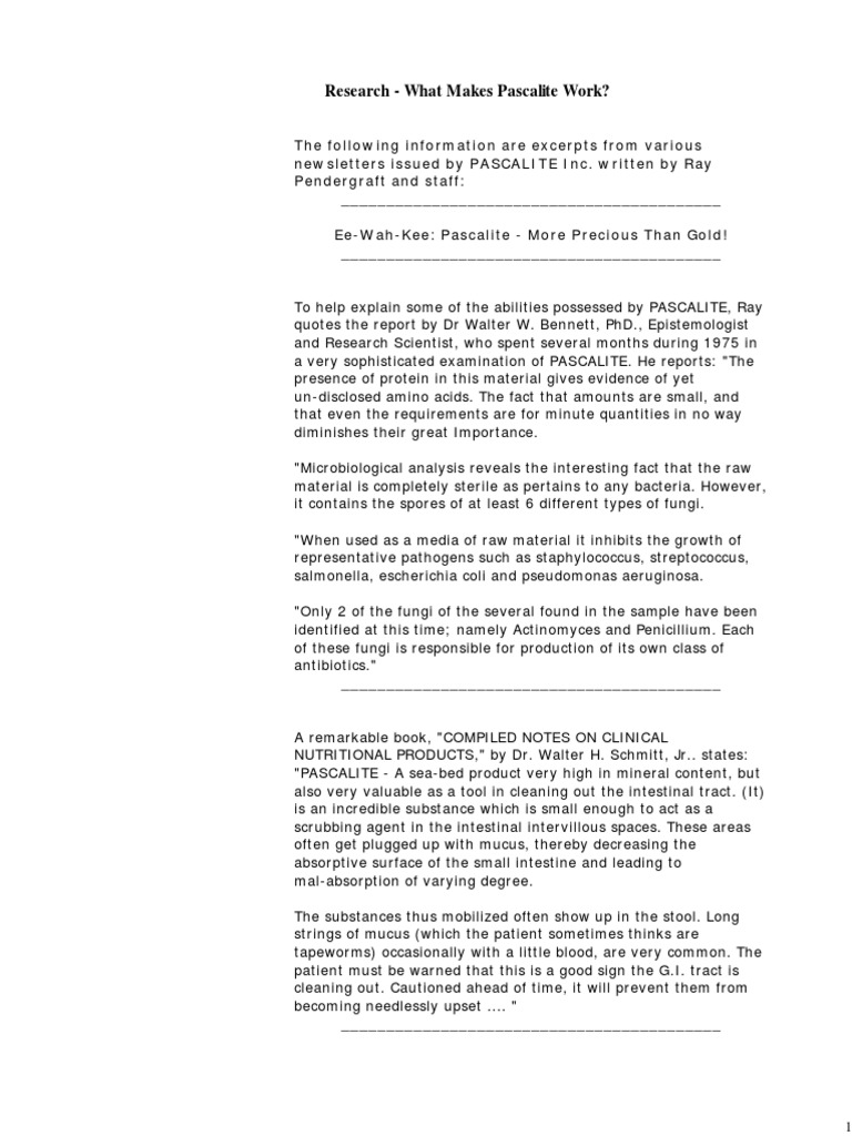 Pascalite: Nature's Healing Clay | PDF | Calcium | Soil