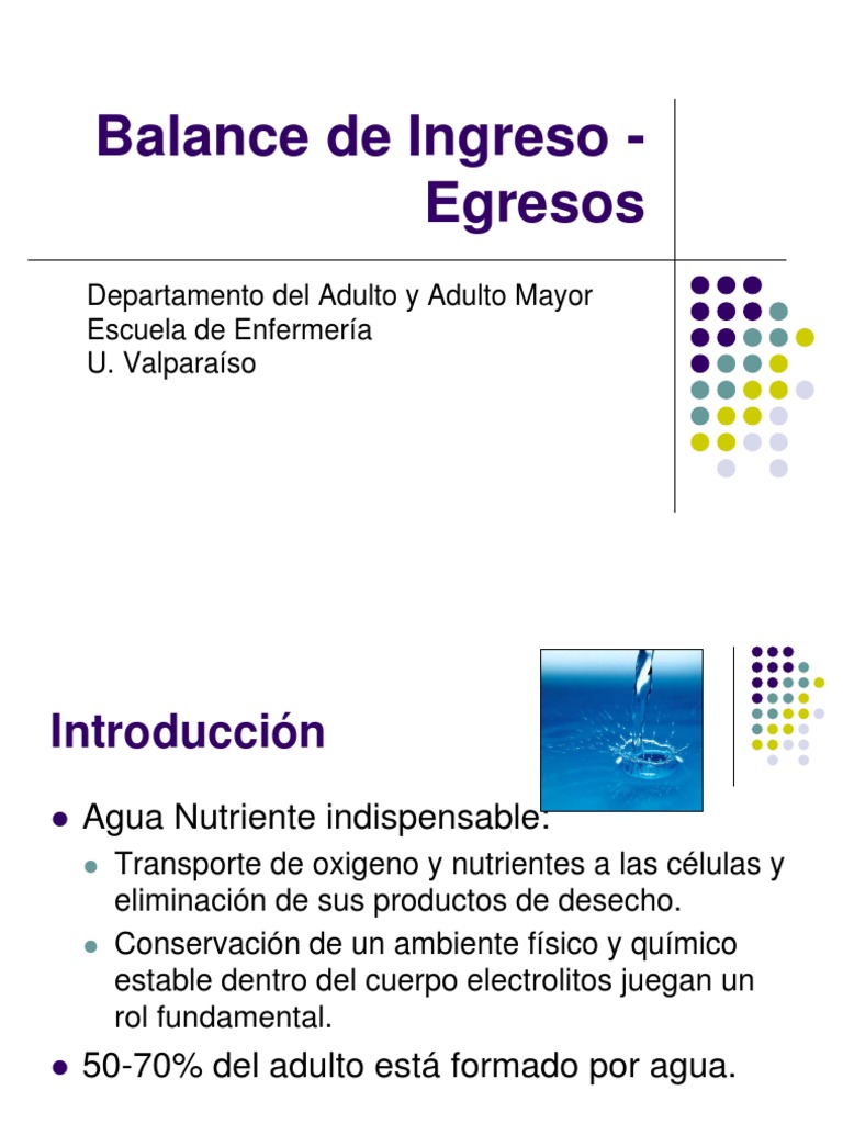 Balance de Líquidos y Electrolitos: Documento Detalla los Conceptos ...