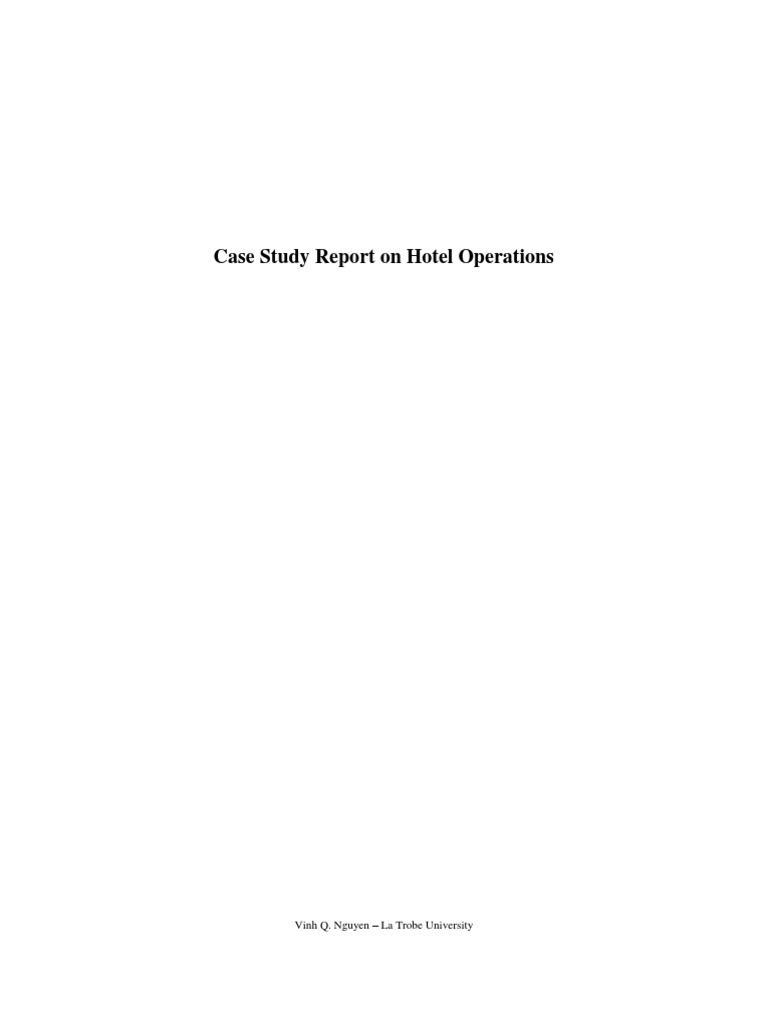 Hotel Operations Case Study Report | PDF | Fire Safety | Housekeeping