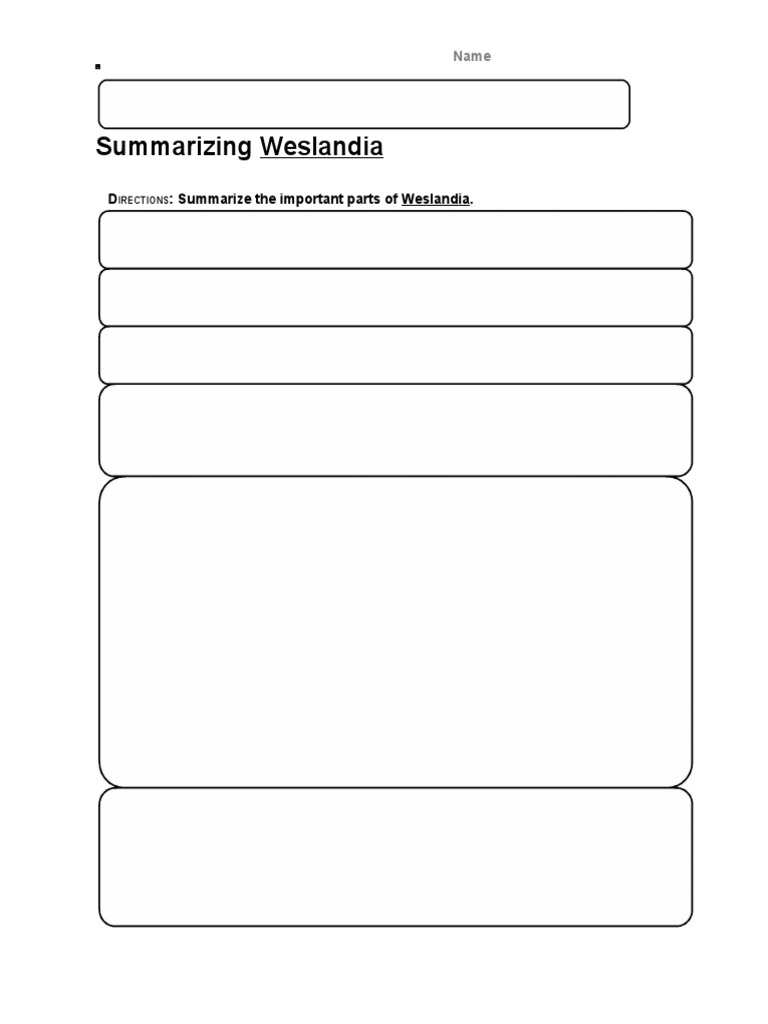 Summarizing Graphic Organizer | PDF