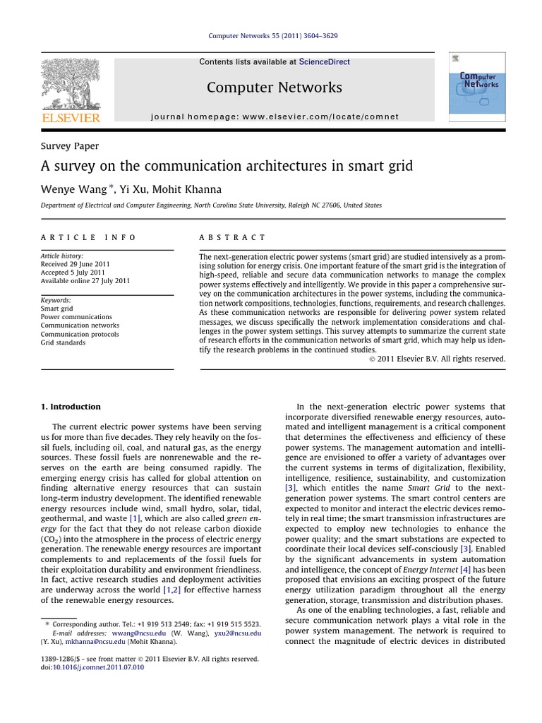 Smart Grid Communication Survey | PDF | Electrical Grid | Smart Grid