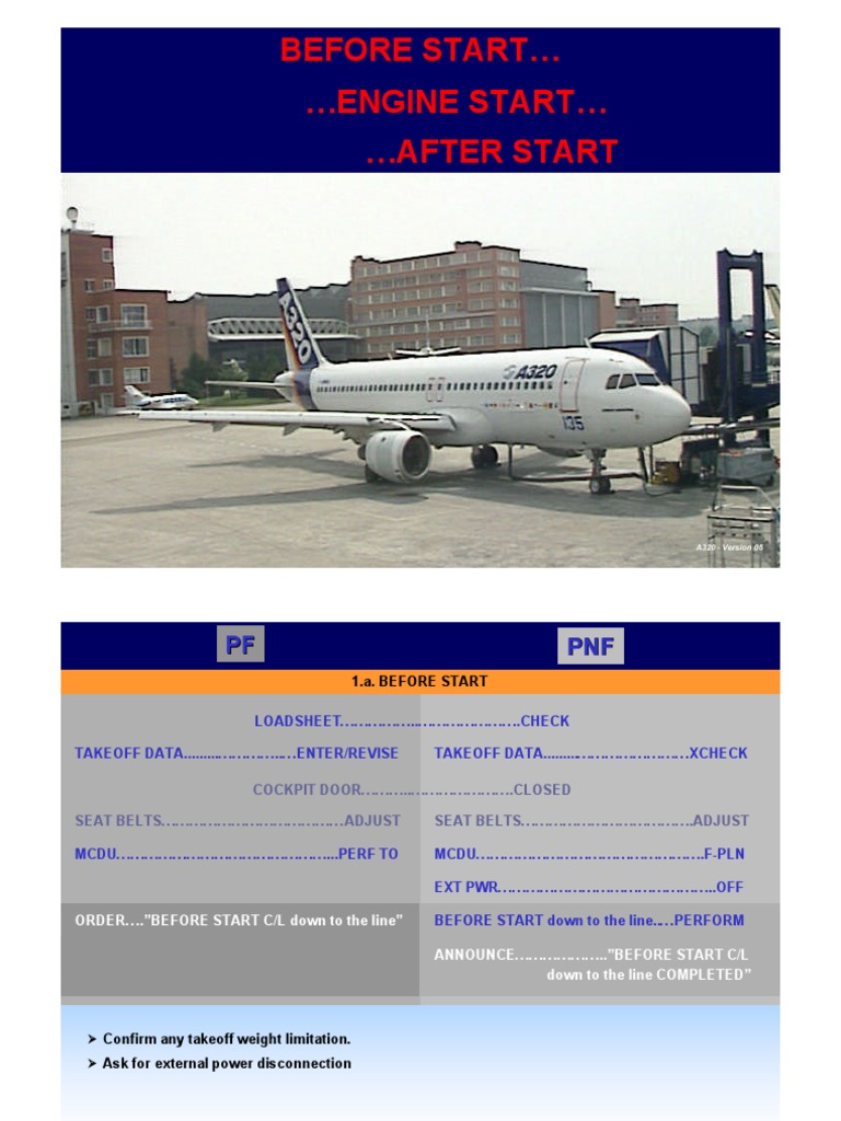 A320 Engine Start Procedure Checklist | PDF | Landing Gear | Aviation