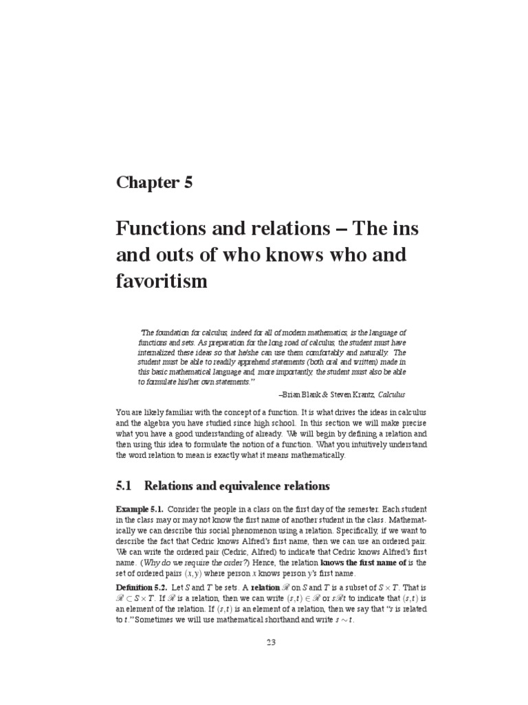 Chapter 5 - Functions and Relations | PDF | Function (Mathematics) | Mathematical Analysis