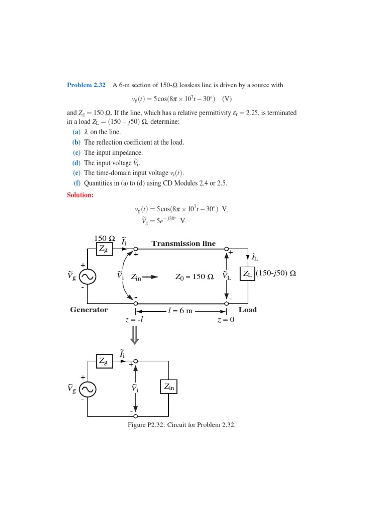 Solution to a Transmission Line Problem Involving a Lossless Line with ...