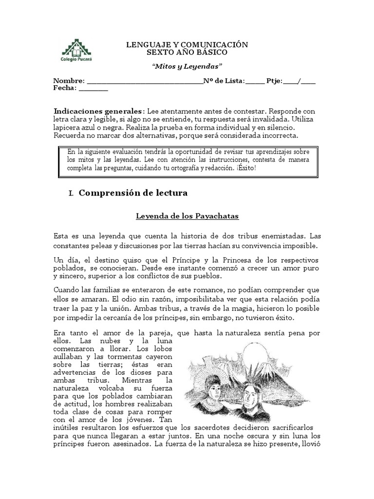Mitos y Leyendas 6º Básico | PDF | Narración | Amor
