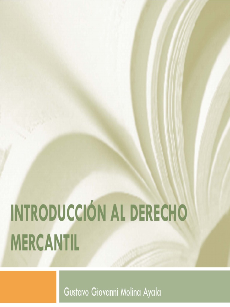 Introducción Al Derecho Mercantil | PDF | Comercio | Instituciones sociales