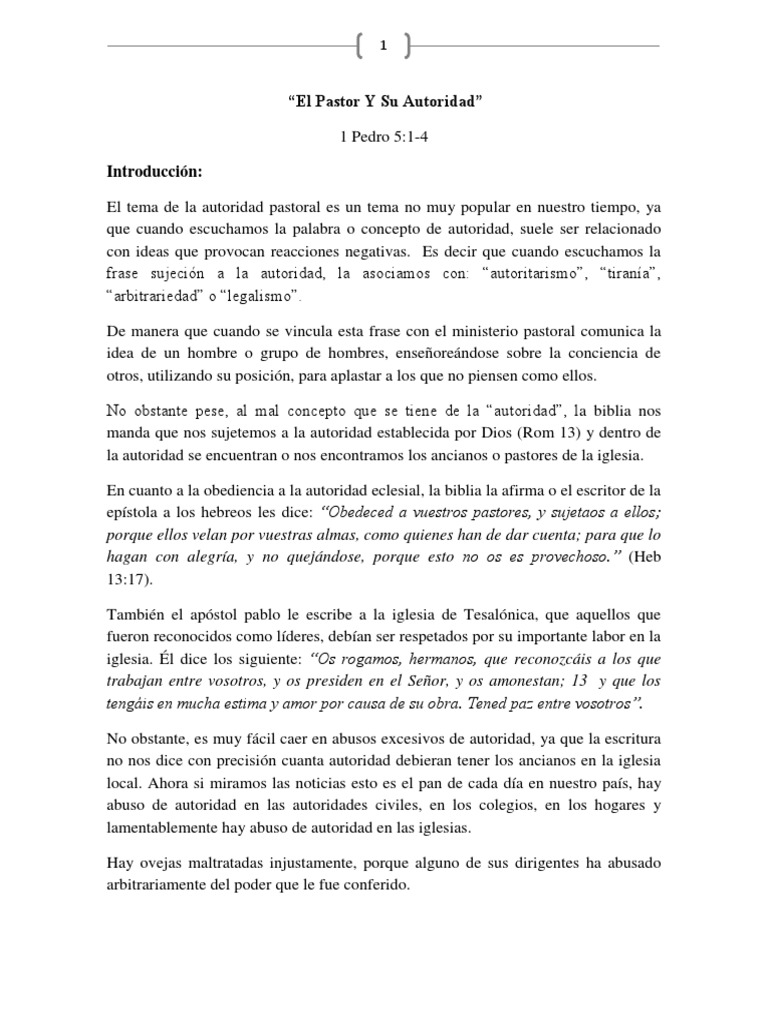 La Autoridad Del Pastor - John Espitia | PDF | Cristo (título) | San Pedro