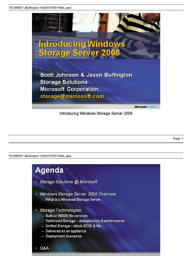 Intro To Windows Storage Server 2008 | PDF | Computing Platforms ...