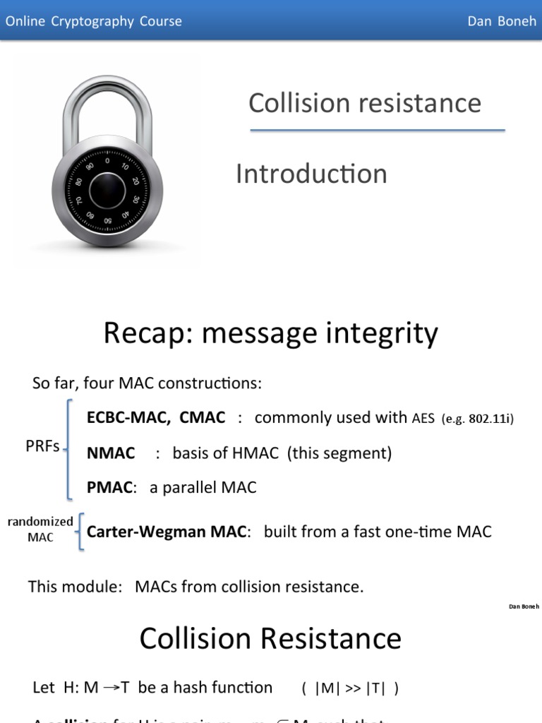 Collision Resistance in Cryptography | PDF | Teaching Mathematics | Science
