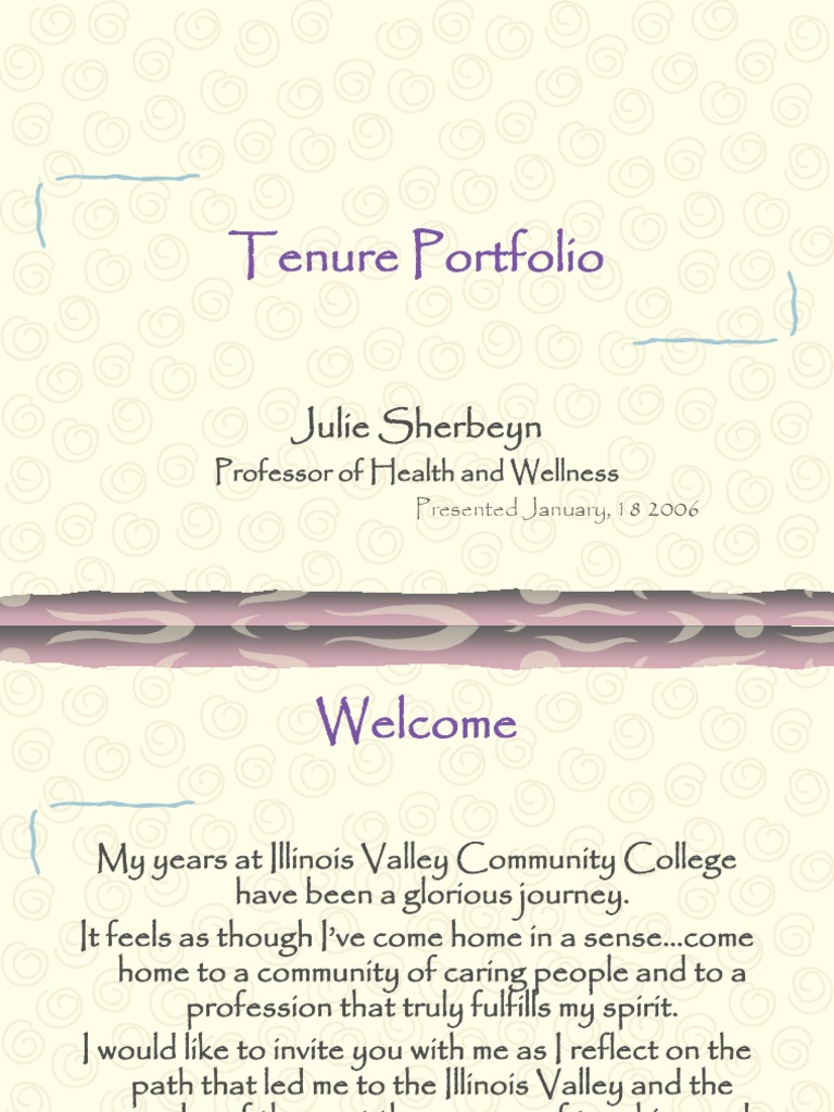 Tenure Portfolio | PDF | Physical Education | Educational Technology