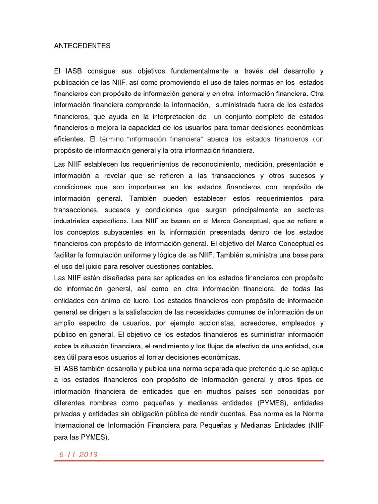 Niif Full Vrs Niif para Pymes | PDF