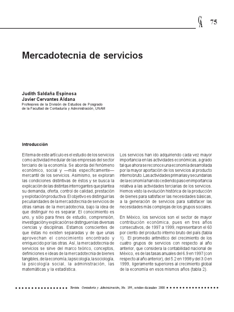 Saldaña Espinosa - Mercadotecnia De Servicios | PDF | Marketing | Calidad (comercial)