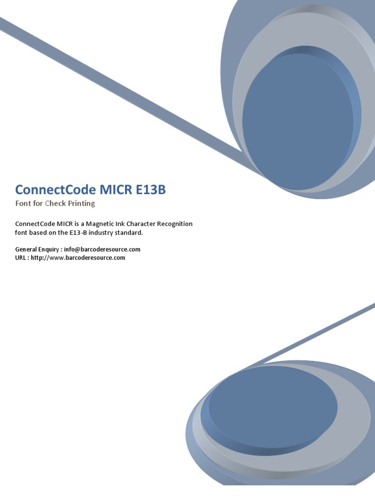 MICR E13B Font For Check Printing | PDF | Banking | Typography